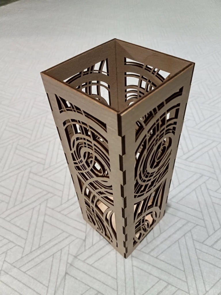 Laser Cut Wooden Candle Holder with Intricate Geometric Pattern CDR SVG ...