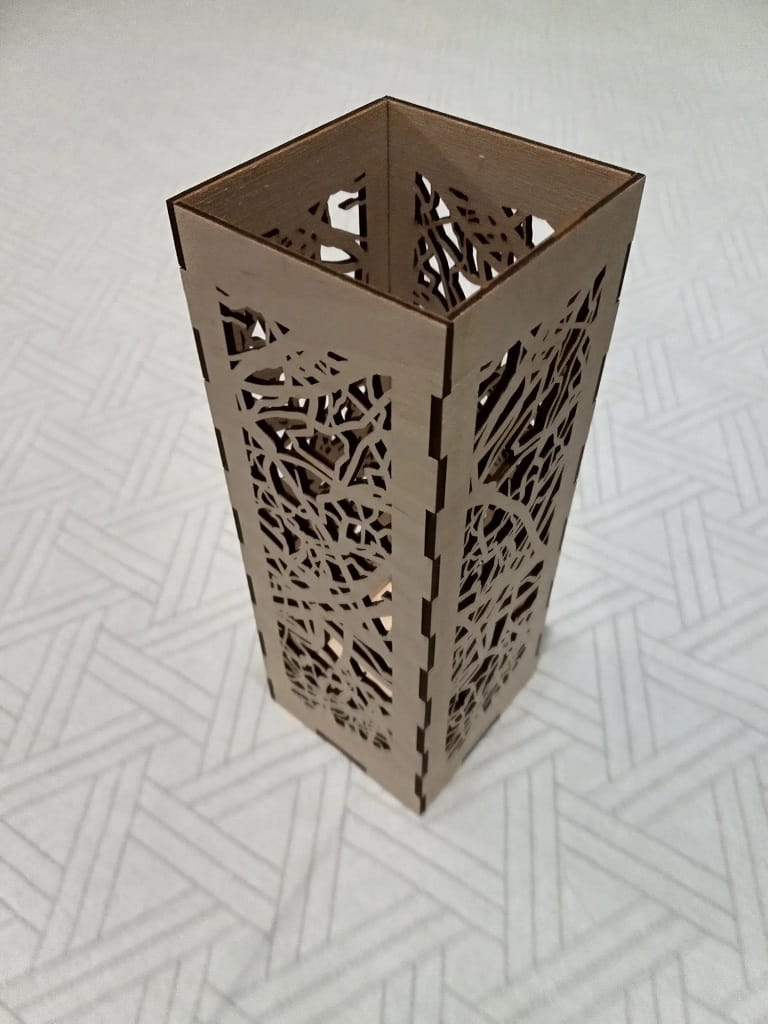 Laser Cut Wooden Desk Lantern with Abstract Pattern CDR SVG File Free ...