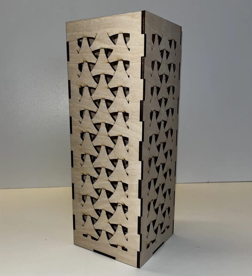 Laser Cut Wooden Table Lamp Shade with Intricate Geometric Cutout ...