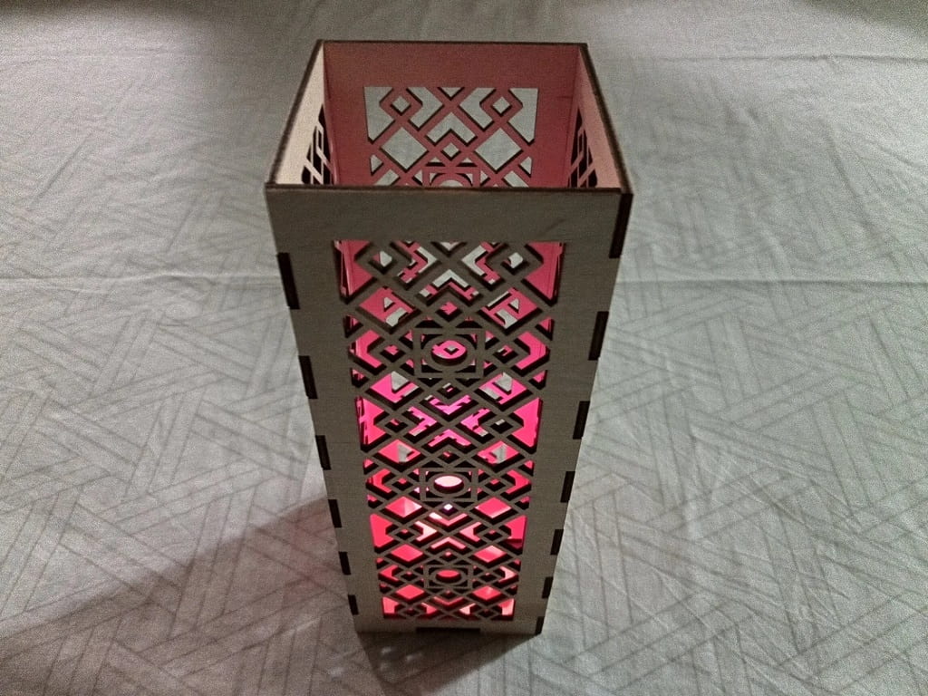 Laser Cut Wooden Decorative Lantern with Intricate Geometric Pattern ...