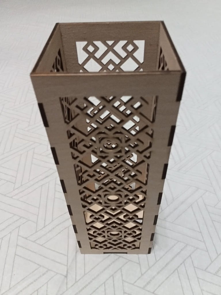 Laser Cut Wooden Decorative Lantern with Intricate Geometric Pattern ...