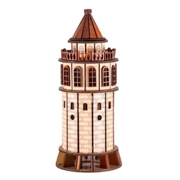 Laser Cut Turkey Galata Tower Monument Building 3D Wood Model CDR File ...