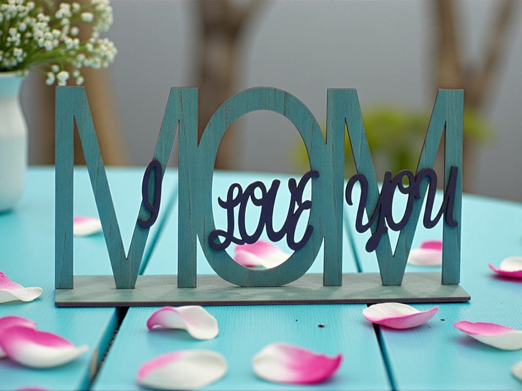 Laser Cut I Love You Mom Stand Decor Gift for Mothers Day CDR SVG File ...