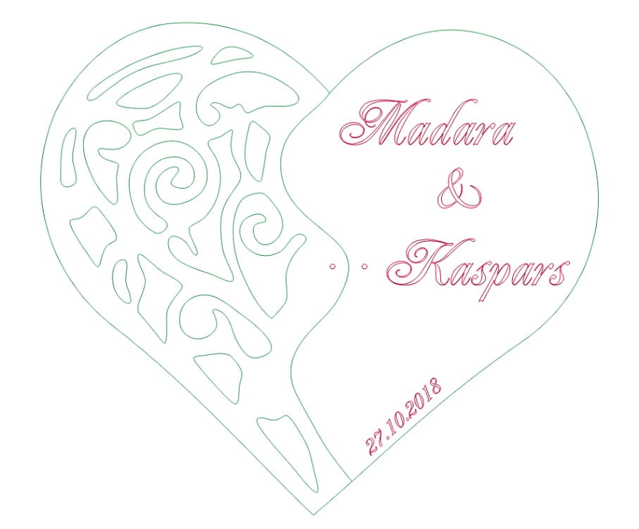Laser Cut Love Heart Lock Decor for Wedding Decorations DXF File Free ...
