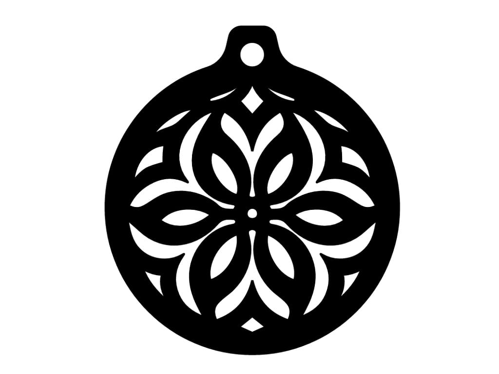 Laser Cut Floral Pattern Christmas Bauble CDR DXF SVG File Free ...