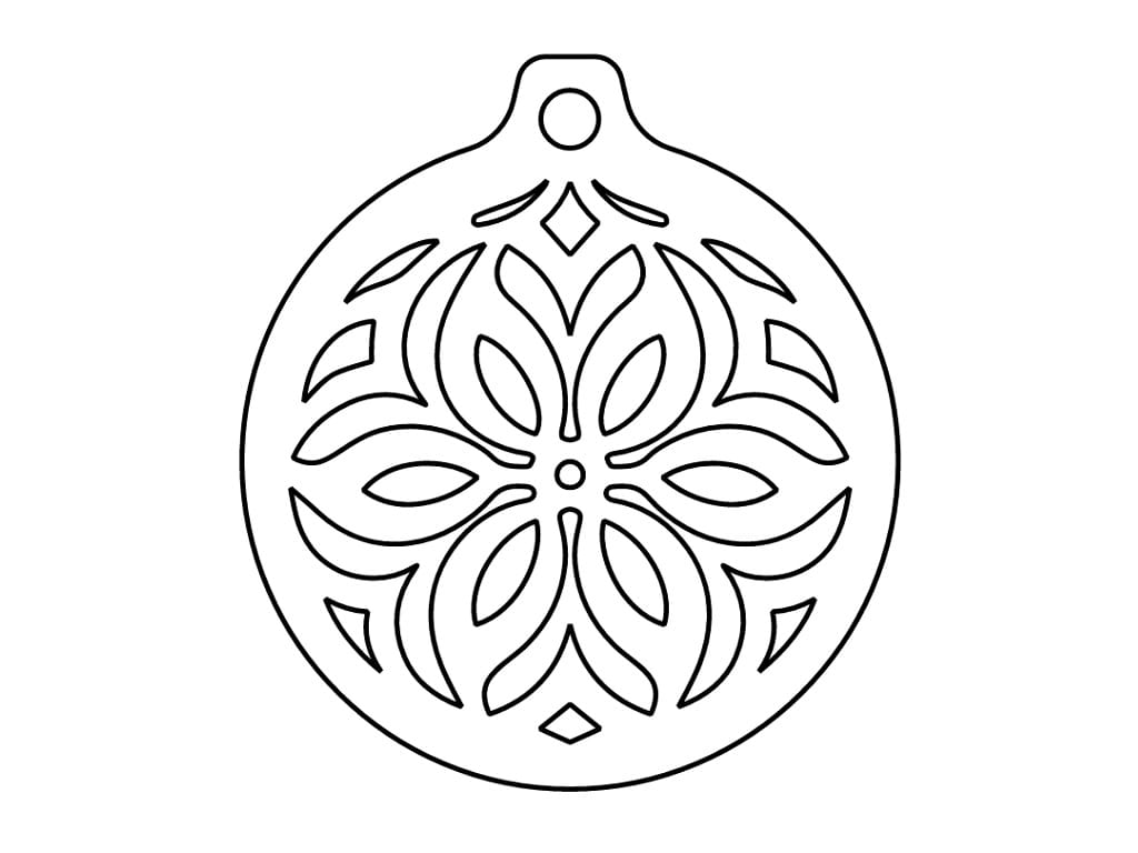 Laser Cut Floral Pattern Christmas Bauble CDR DXF SVG File Free ...