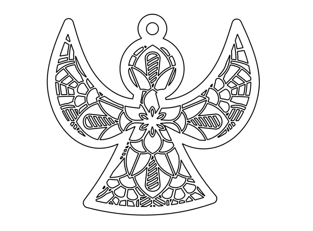Laser Cut Intricate Angel Christmas Ornament CDR DXF SVG File Free ...
