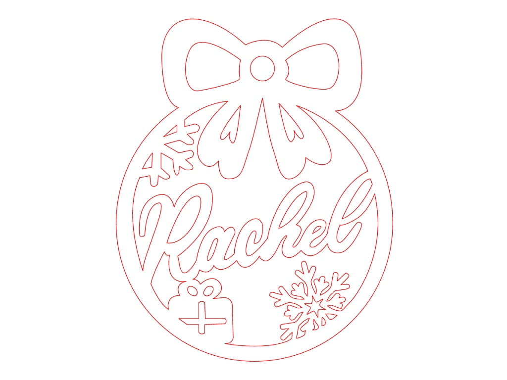 Laser Cut Christmas Ornament with Name Rachel CDR DXF File Free ...