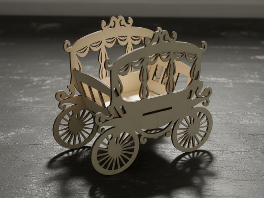 Laser Cut Wedding Carriage Centerpiece Floral Decoration CDR File Free ...