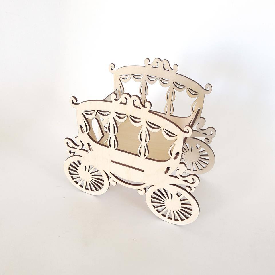 Laser Cut Wedding Carriage Centerpiece Floral Decoration CDR File Free ...