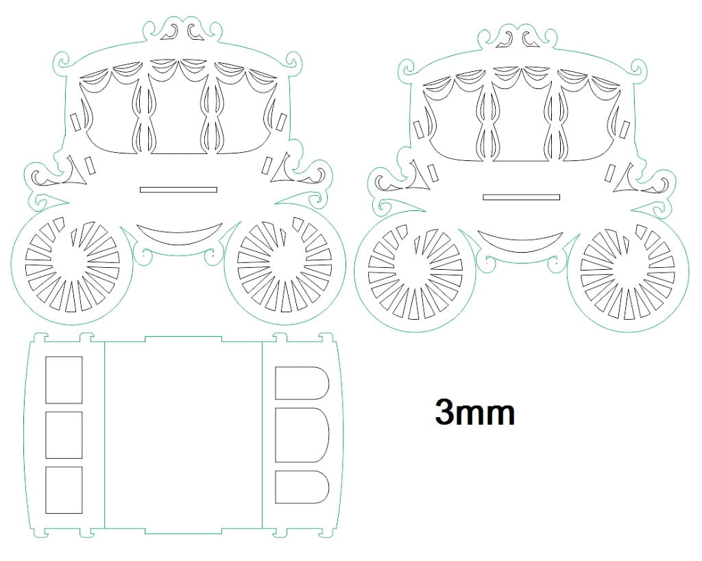 Laser Cut Wedding Carriage Centerpiece Floral Decoration CDR File Free ...