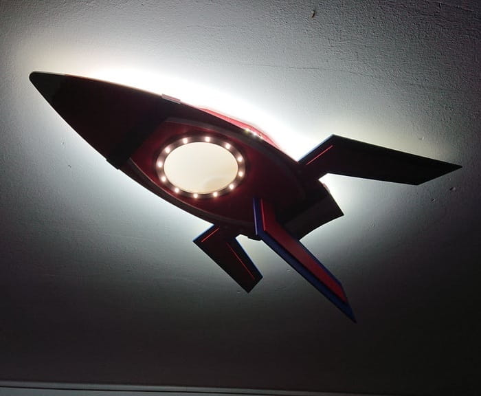 Laser Cut Rocket Shaped Ceiling Lamp DXF File Free Download | Vecty