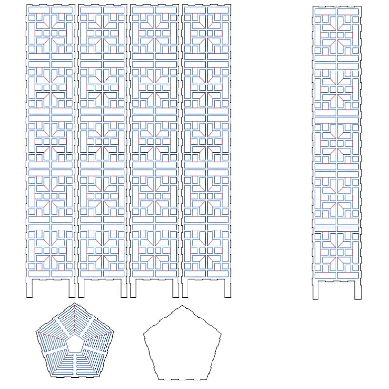 Laser Cut Modern Geometric Floor Lamp for Living Room Corner AI File ...