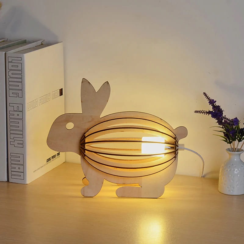 Laser Cut Hollowed Out Rabbit Night Lamp for Kids Room CDR File Free ...