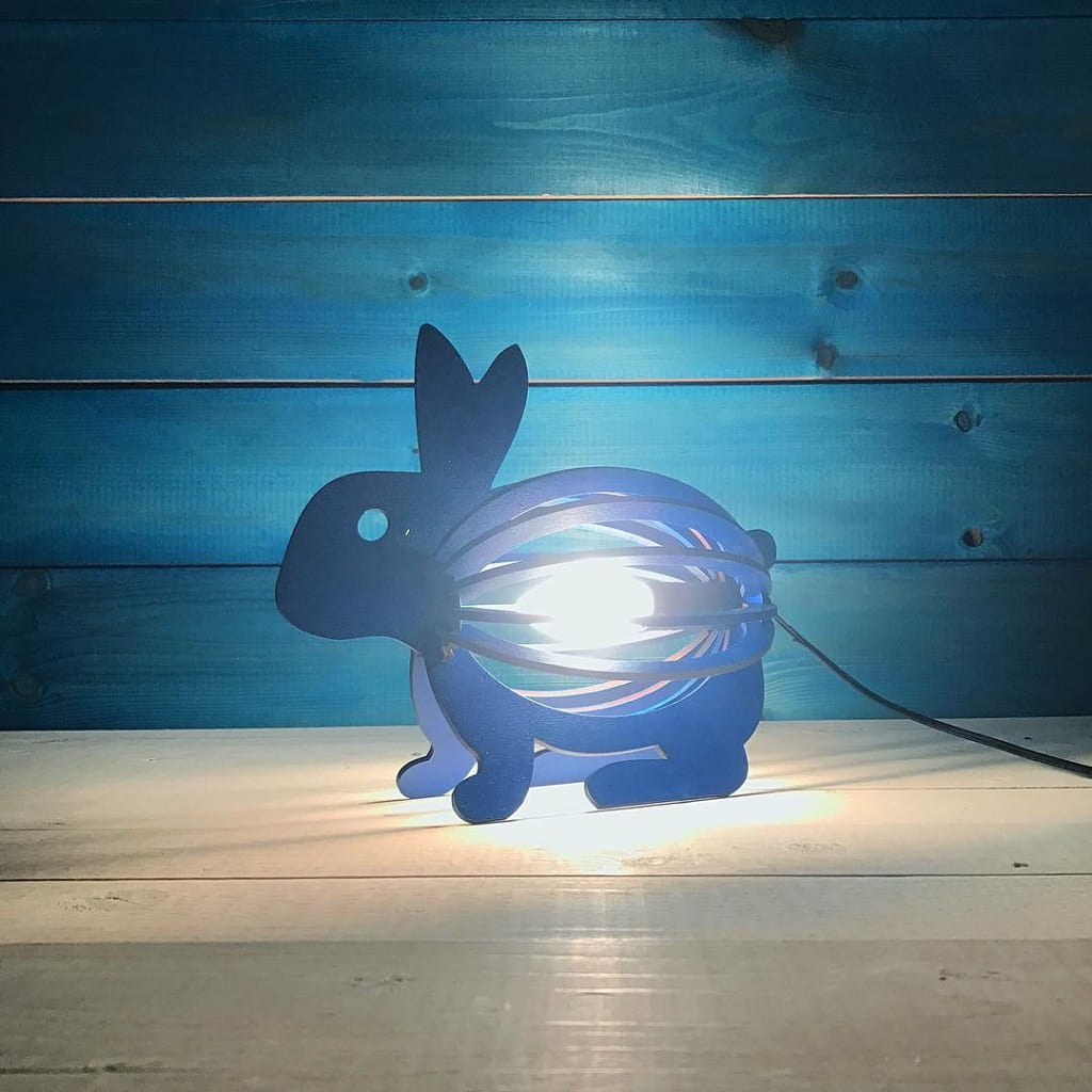 Laser Cut Hollowed Out Rabbit Night Lamp for Kids Room CDR File Free ...