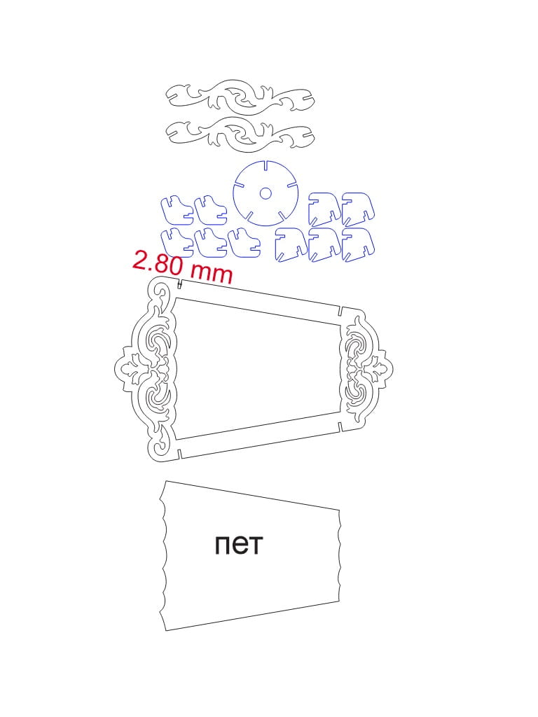 Laser Cut Decorative Wooden Lamp with Acrylic Side Panels CDR File Free ...