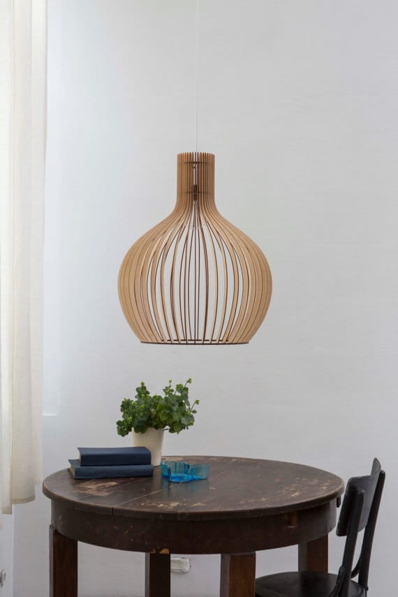 Laser Cut Modern Pendant Light Wooden Arch Slats Art Decor CDR File ...