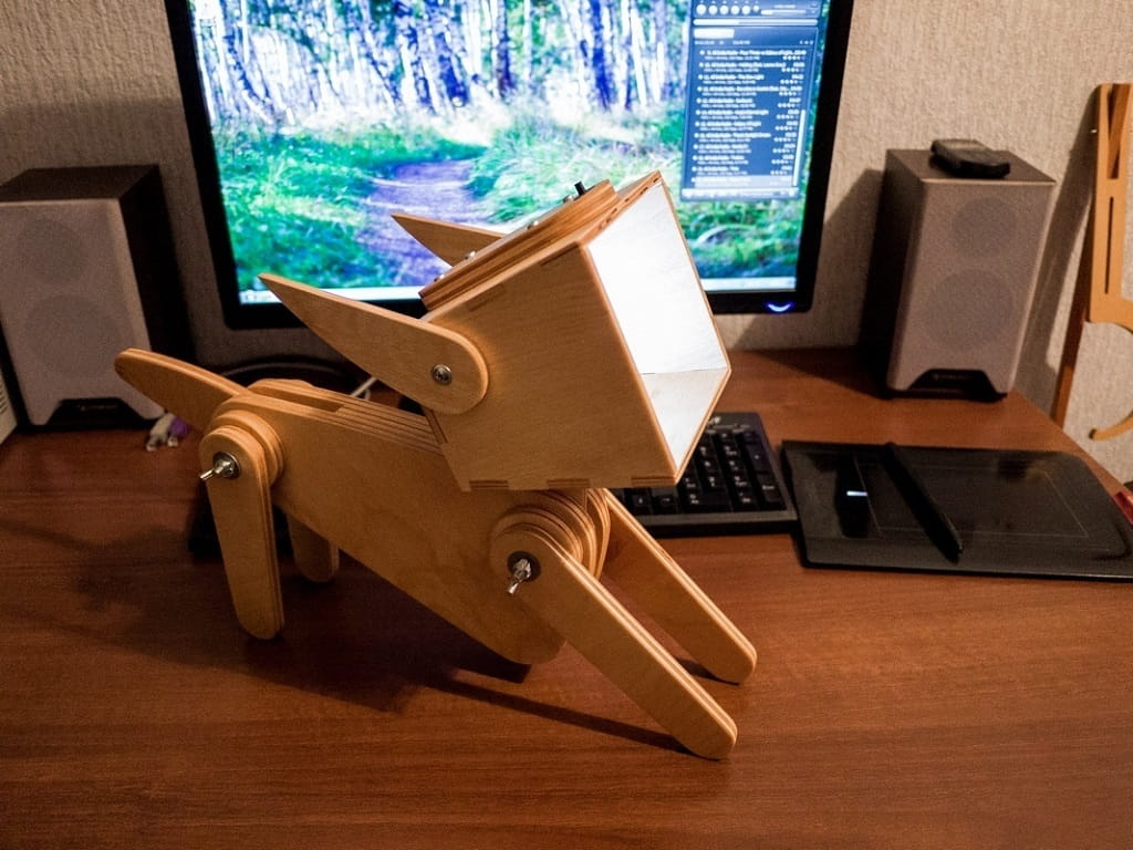 Laser Cut Adjustable Wooden Dog Table Lamp CDR File Free Download | Vecty