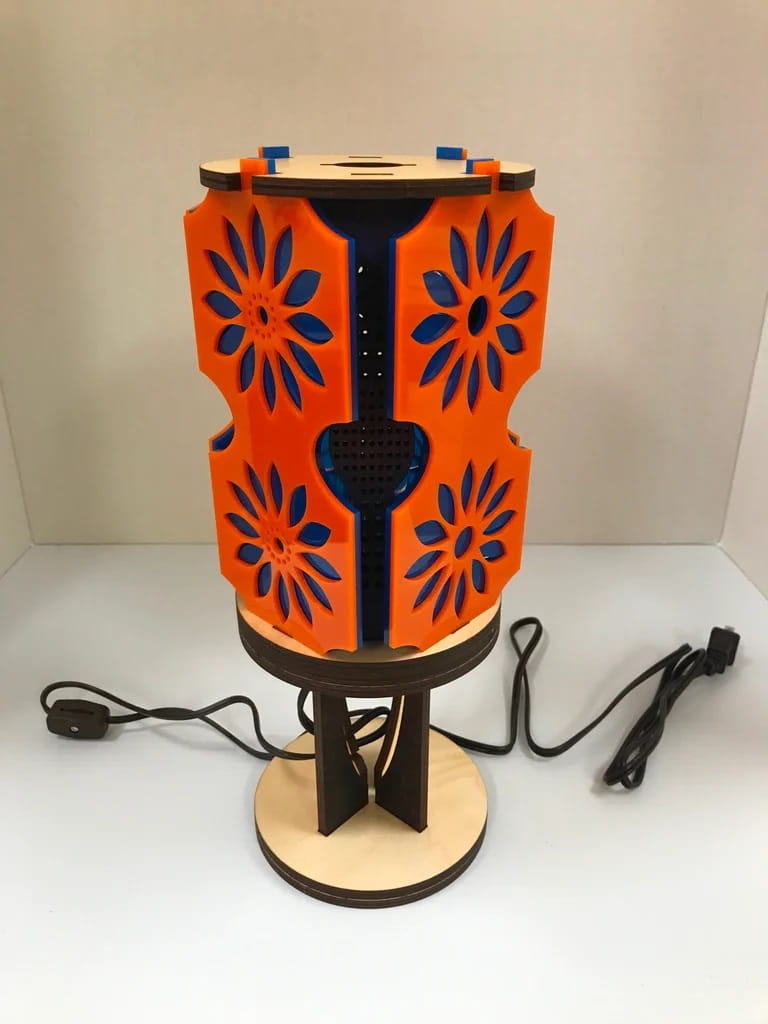 Laser Cut Lamp Color with Shadows CDR PDF File Free Download | Vecty