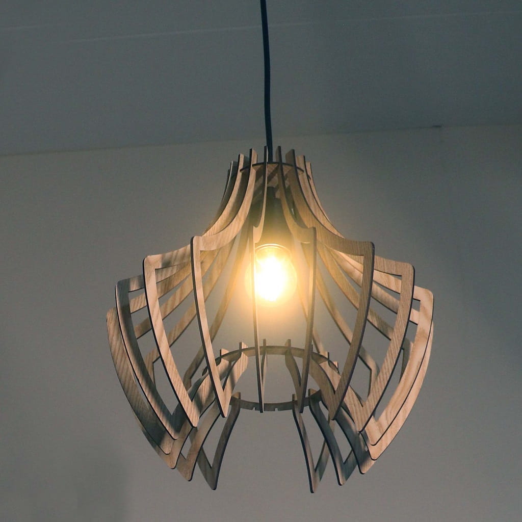 Laser Cut Wooden Pendant Lamp Shade CDR File Free Download | Vecty