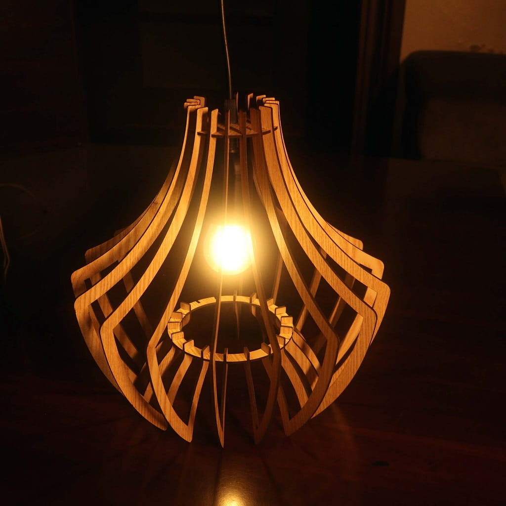 Laser Cut Wooden Pendant Lamp Shade CDR File Free Download | Vecty