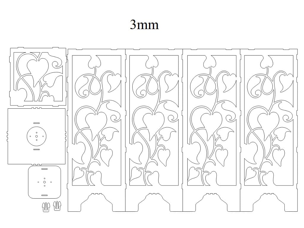 Laser Cut Wooden Floor Lamp CDR File Free Download | Vecty