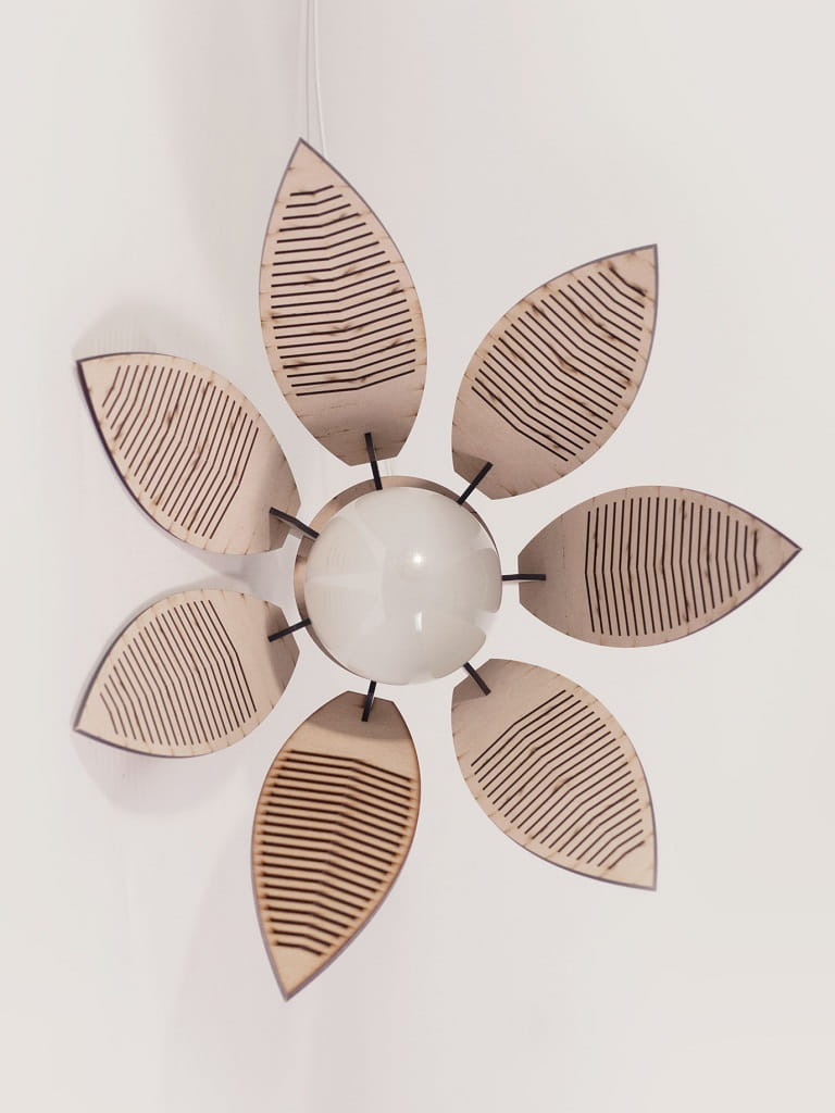 Laser Cut Wooden Flower Lamp CDR File Free Download | Vecty