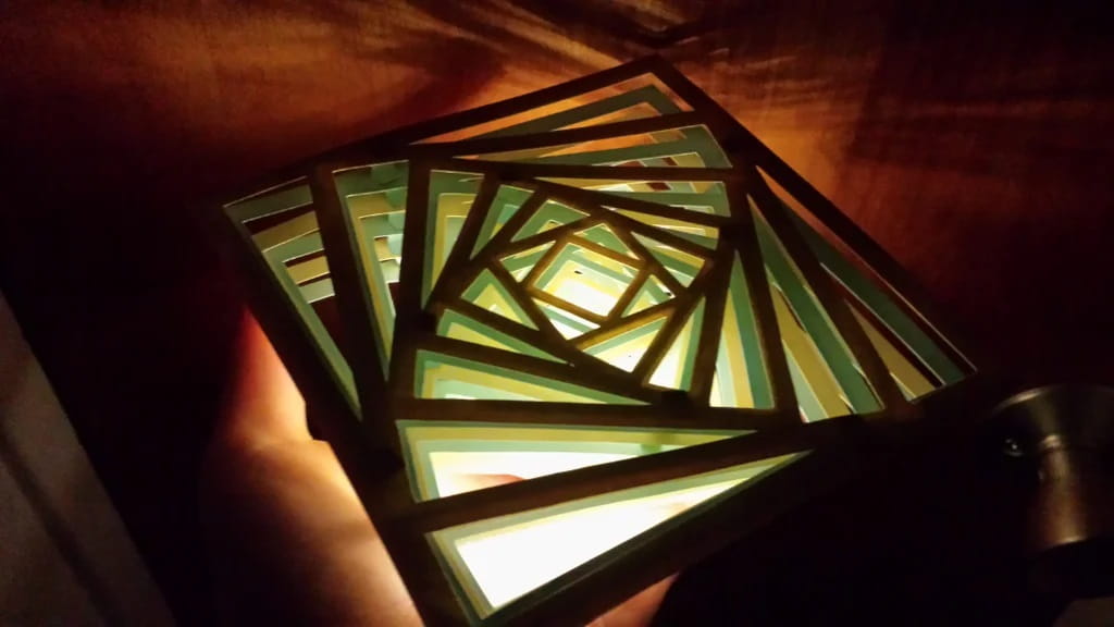 Laser Cut Layered Sculpture Square Lamp AI CDR PDF File Free Download ...