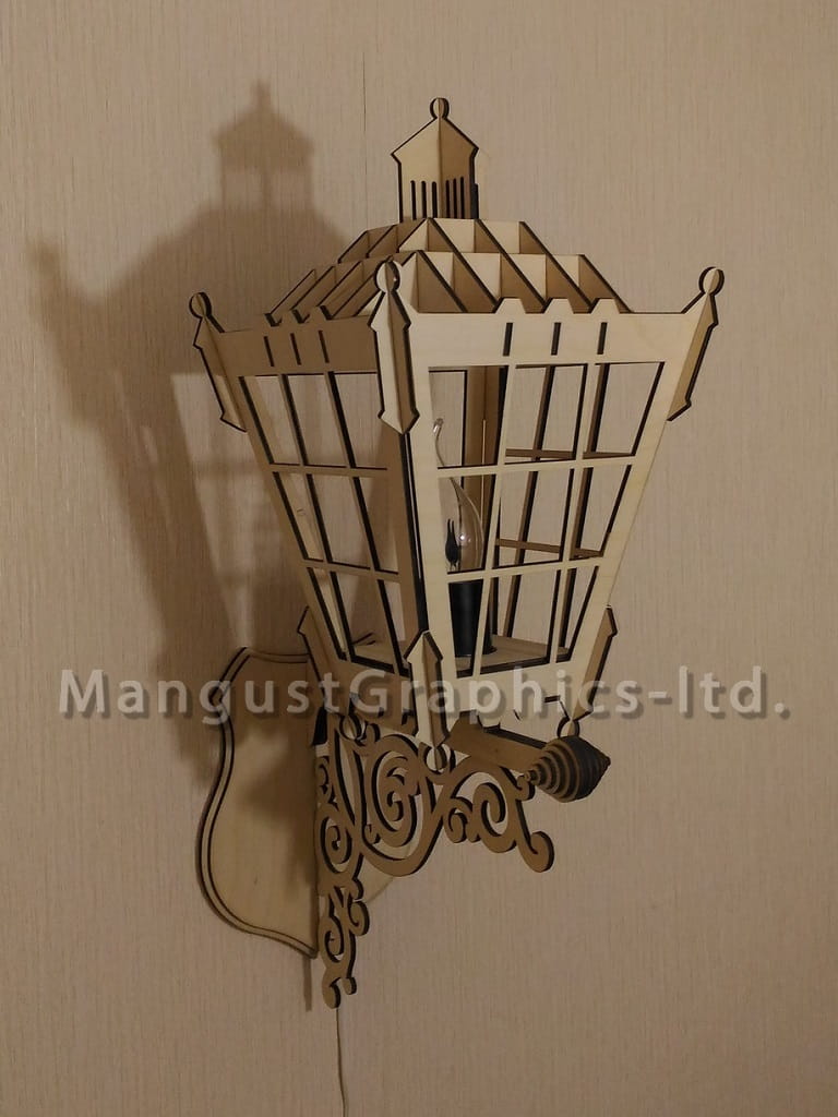 Laser Cut Decorative Wooden Wall Light CDR File Free Download | Vecty