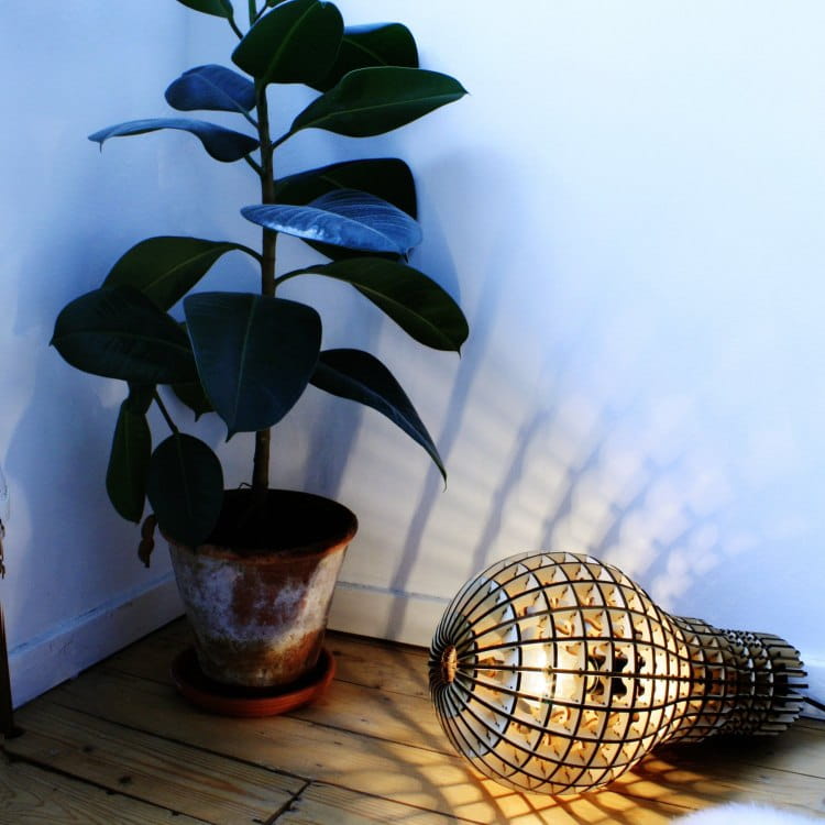 Laser Cut Wooden Bulb Lamp Shade CDR DXF File Free Download | Vecty