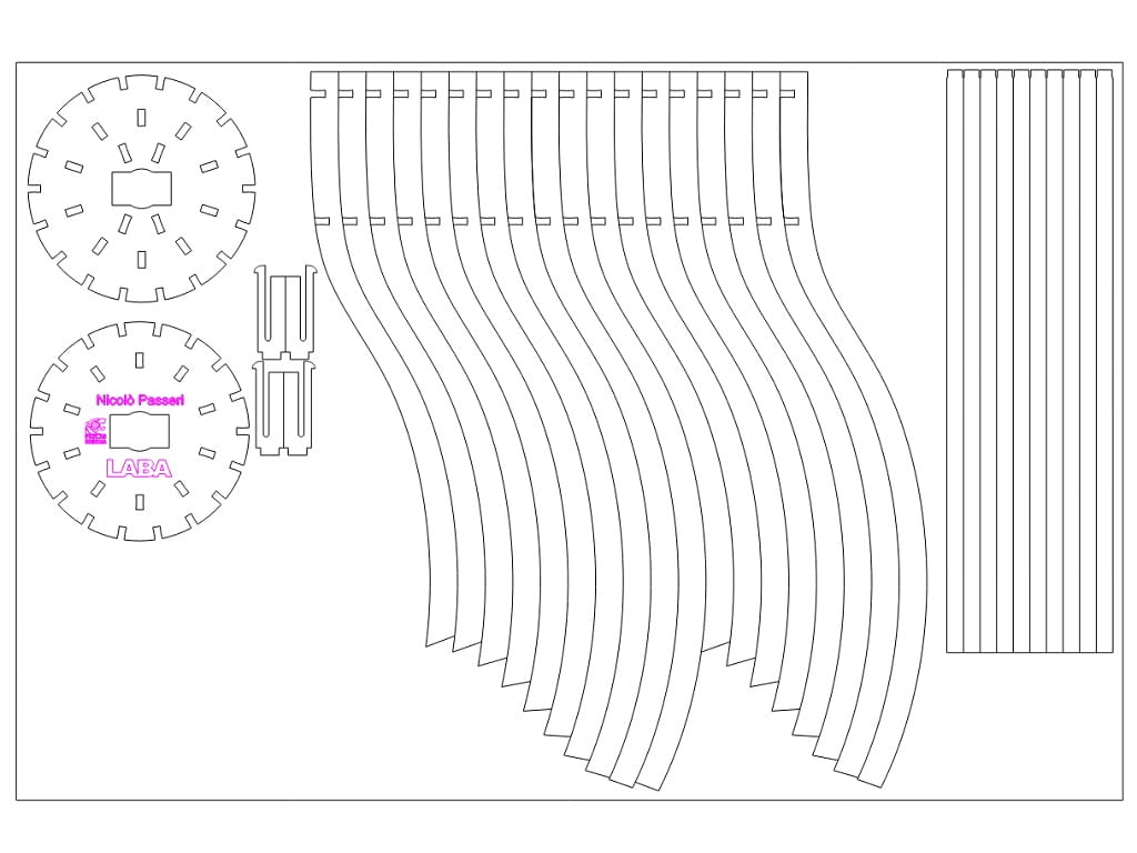 Laser Cut Wooden Passeri Table Lamp DXF File Free Download | Vecty