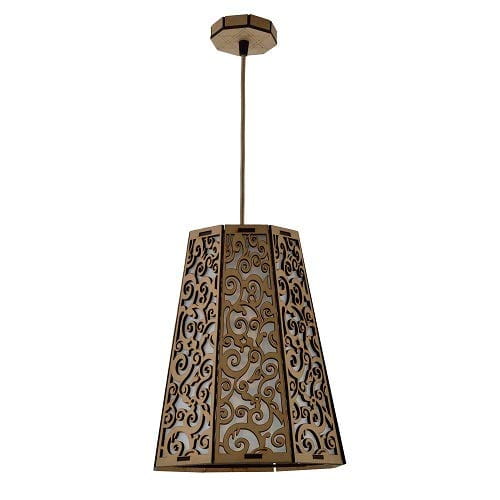 Laser Cut Wooden Pendant Lampshade with Swirl Pattern CDR File Free ...