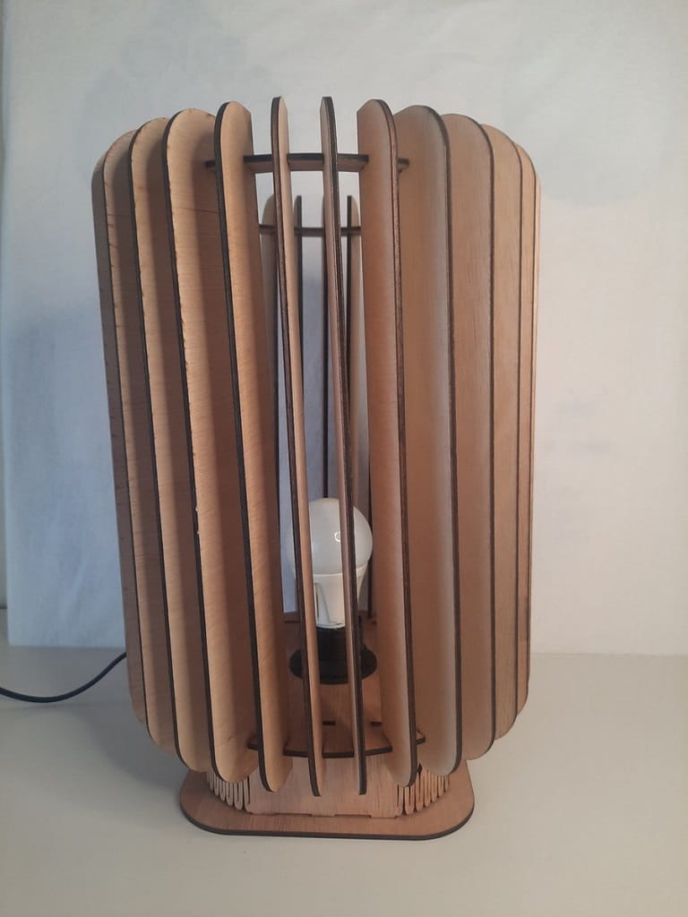 Laser Cut Wooden Table Lamp with Straight Blades CDR File Free Download ...