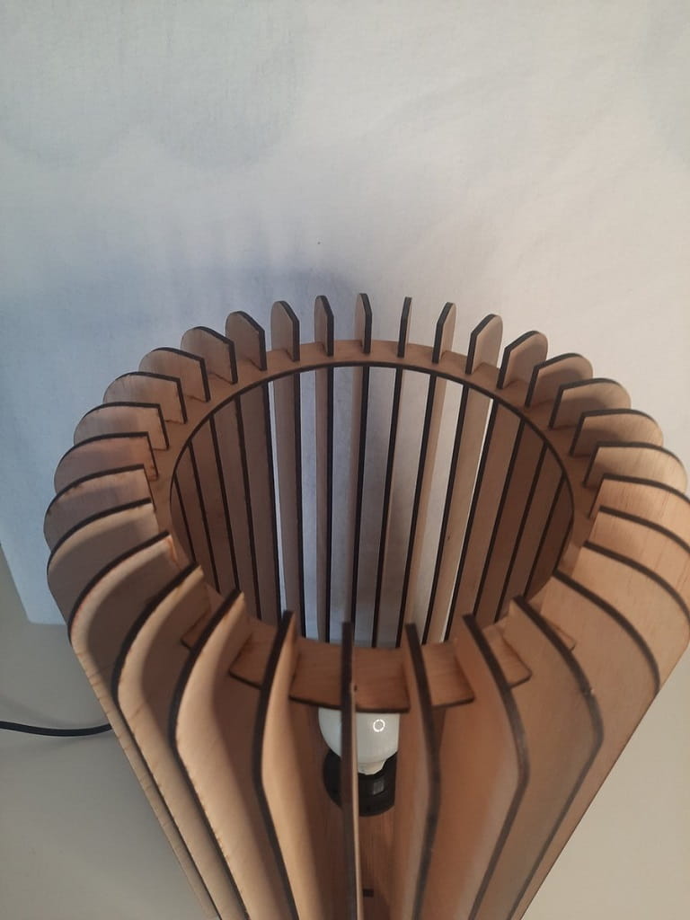 Laser Cut Wooden Table Lamp with Straight Blades CDR File Free Download ...