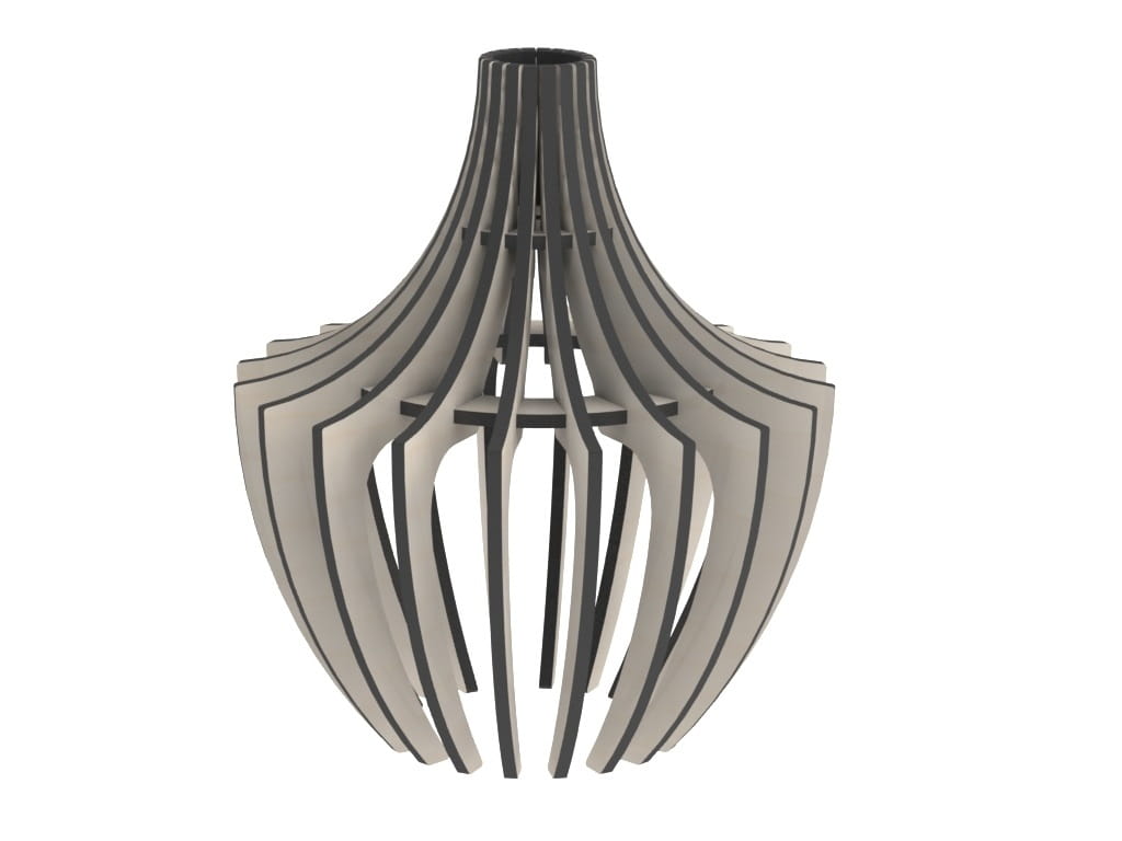 Laser Cut Modern Wooden Hanging Lampshade CDR File Free Download | Vecty