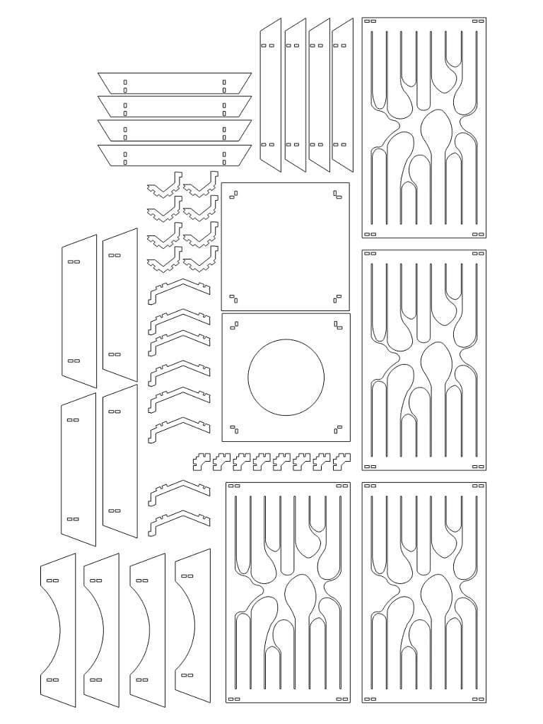 Laser Cut Wooden Tongue Drum Inspired Table Lamp SVG File Free Download ...