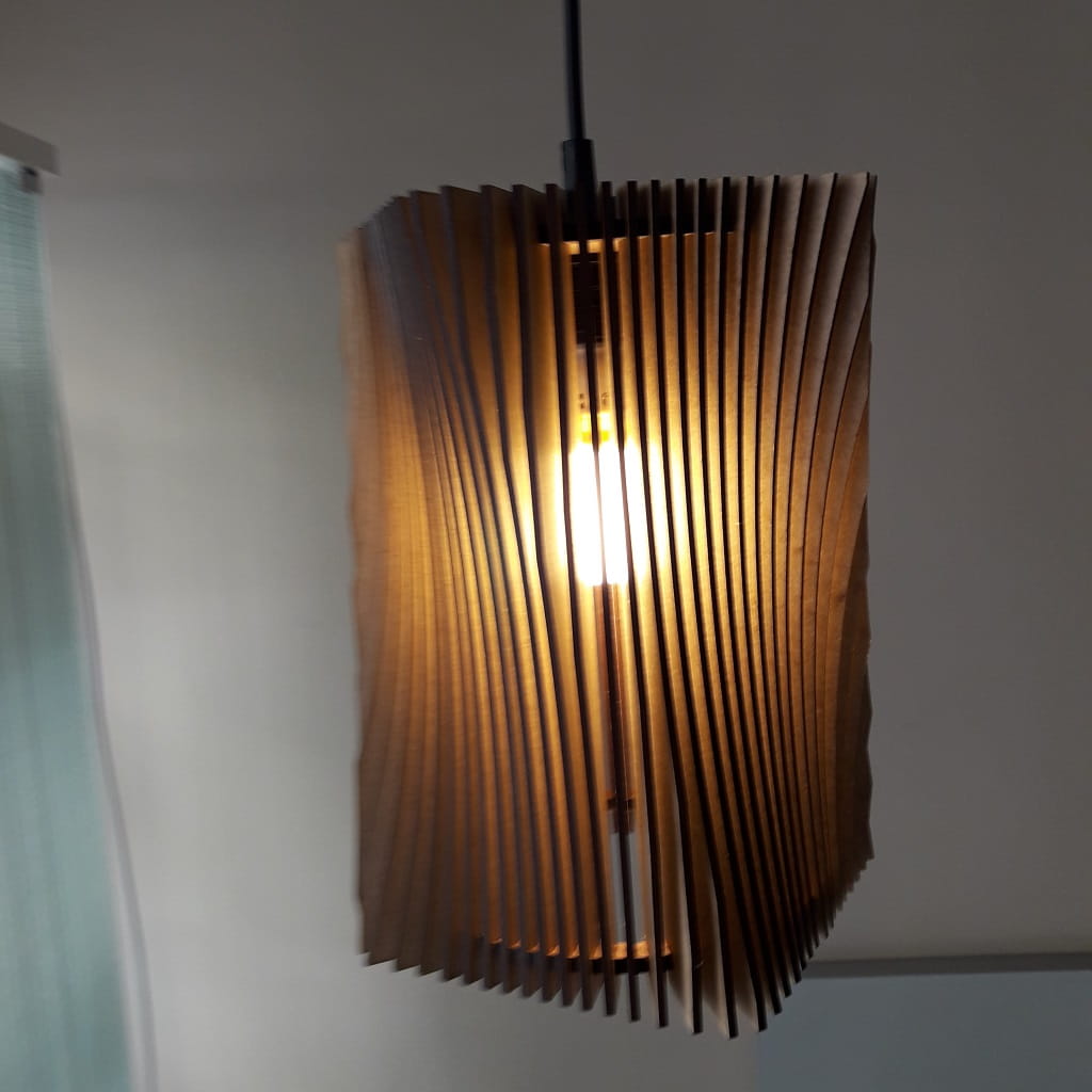 Laser Cut Square Spiral Pendant Lamp Shade CDR File Free Download | Vecty