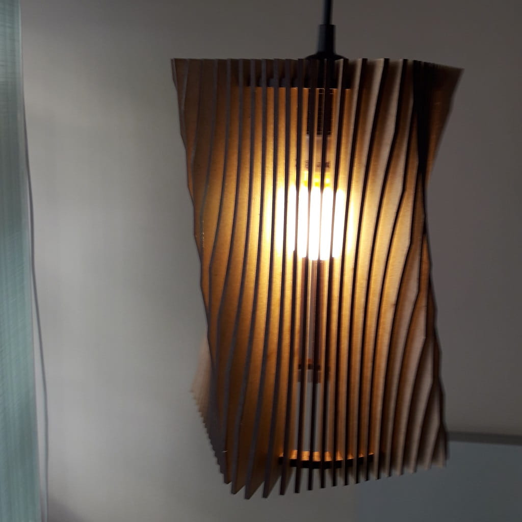 Laser Cut Square Spiral Pendant Lamp Shade CDR File Free Download | Vecty