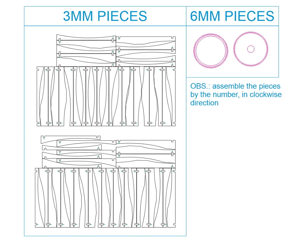 Laser Cut Square Spiral Pendant Lamp Shade CDR File Free Download | Vecty