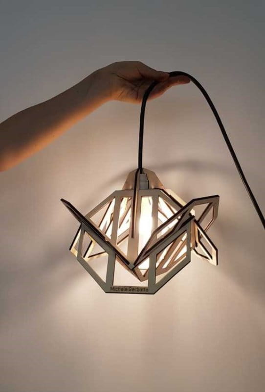 Laser Cut Wooden Geometric Hanging Lamp DXF File Free Download | Vecty