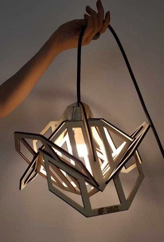 Laser Cut Wooden Geometric Hanging Lamp DXF File Free Download | Vecty