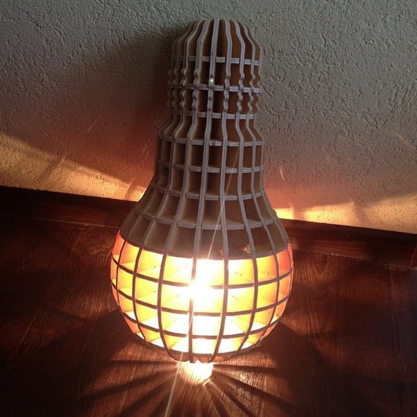 Laser Cut Wooden Bulb Lamp PDF File Free Download | Vecty