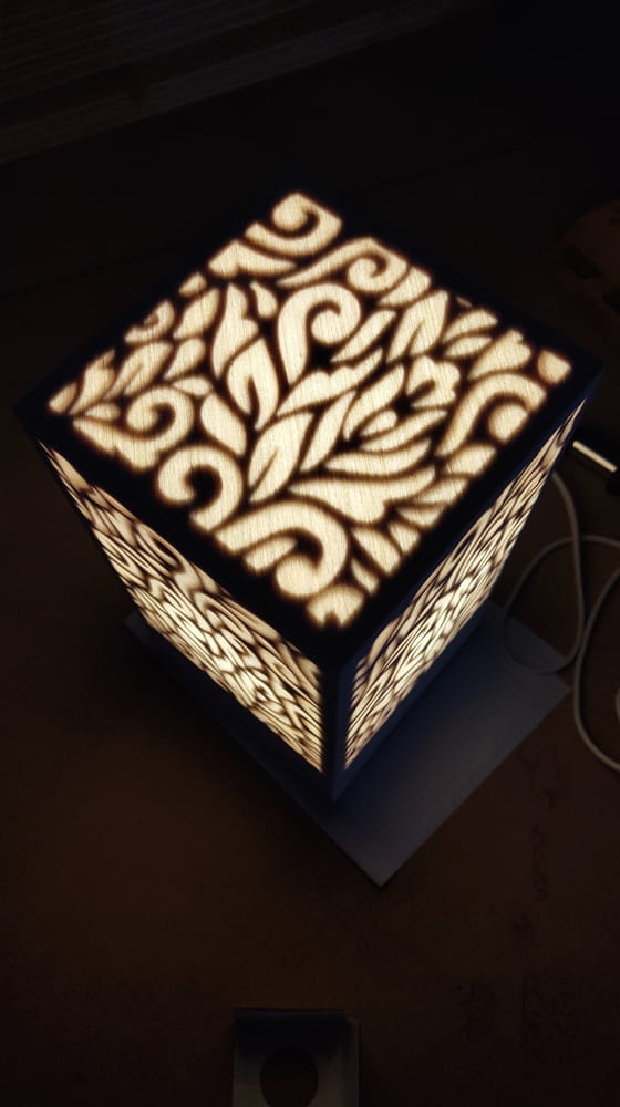 Laser Cut Decorative Night Light Lamp with Floral Swirl Pattern CDR ...