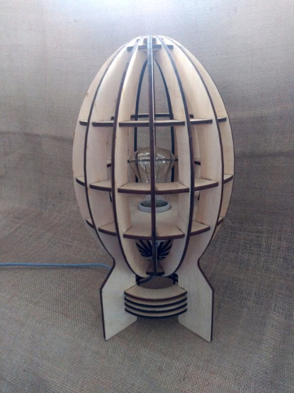 Laser Cut Wooden Rocket Shaped Table Lamp AI File Free Download | Vecty