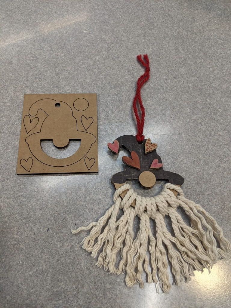 Laser Cut Valentines Day Gnome Ornament SVG File Free Download | Vecty