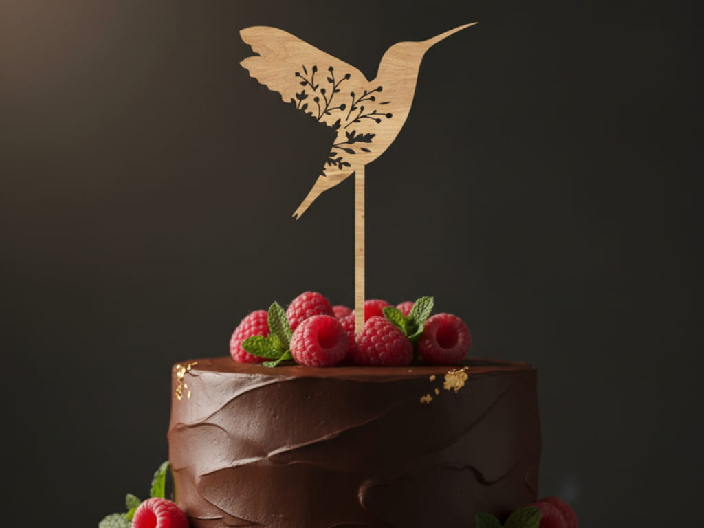 Laser Cut Wooden Hummingbird Wedding Cake Topper CDR SVG File Free ...