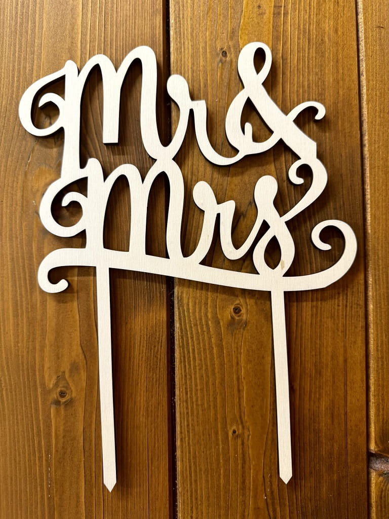 Laser Cut Mr and Mrs Wedding Cake Topper CDR SVG File Free Download | Vecty