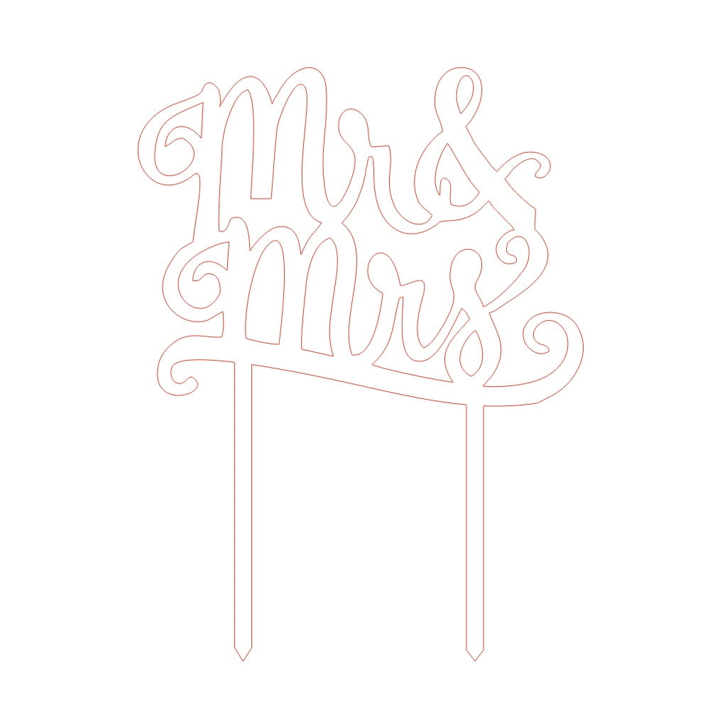 Laser Cut Mr and Mrs Wedding Cake Topper CDR SVG File Free Download | Vecty