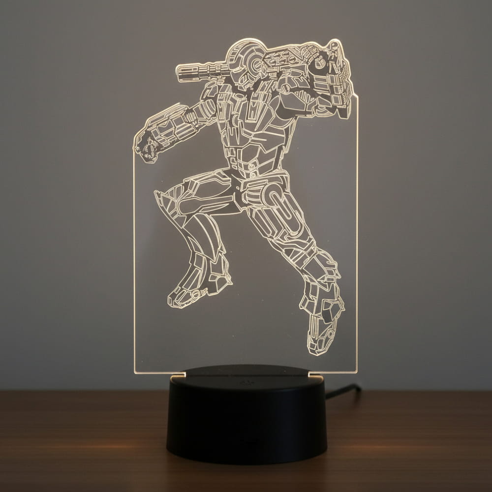 Laser Cut War Machine Acrylic 3D Illusion Lamp CDR File Free Download ...