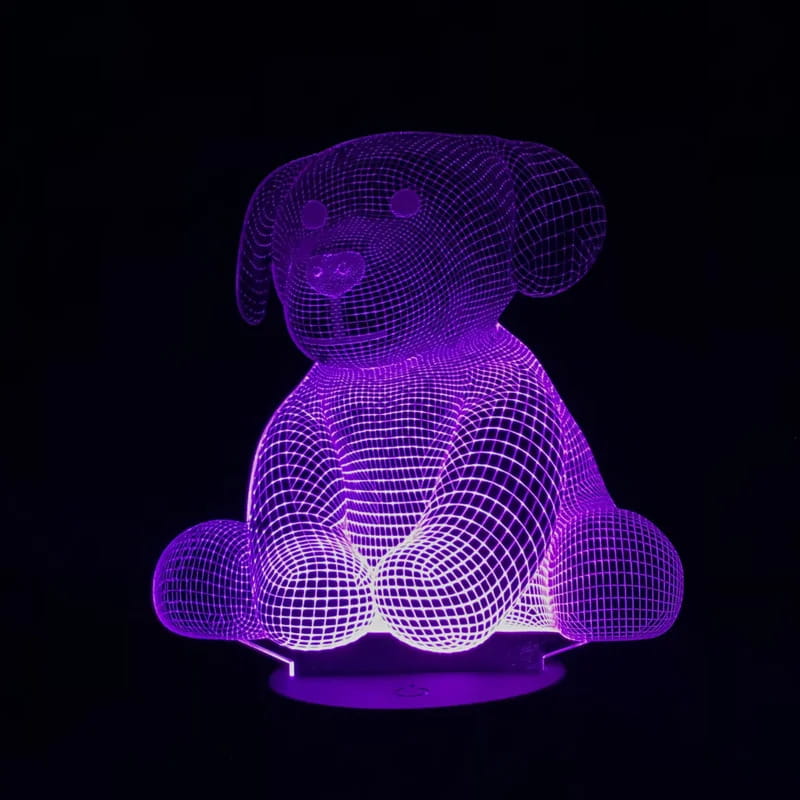 Laser Engraved Cute Dog Acrylic LED Desk Lamp CDR DXF File Free ...